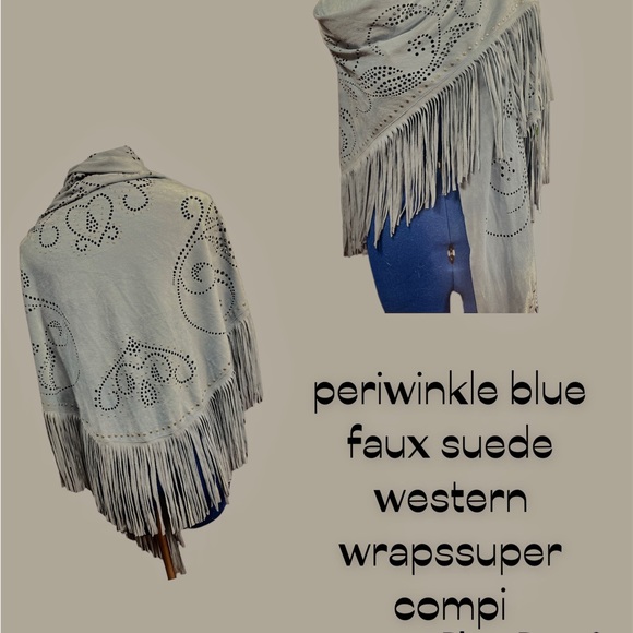 curations caravan | Accessories | Faux Suede Wrapshawl Periwinkle Blue ...
